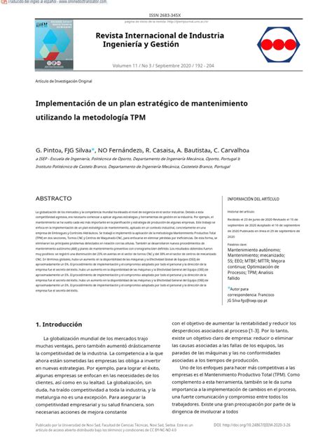 Implementing A Maintenance Strategic Plan Using Tpm Methodologyinternational Journal Of
