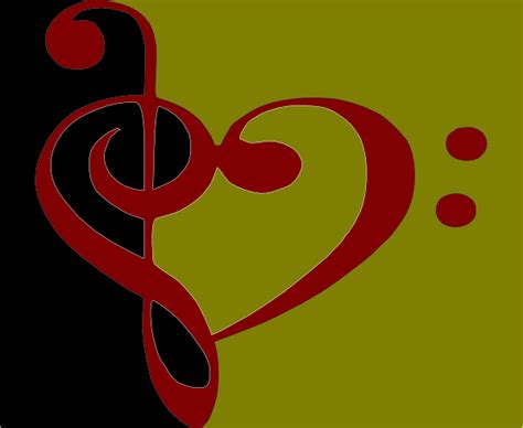 Treble And Bass Clef Heart Clip Art At Vector Clip Art Online Royalty Free And Public