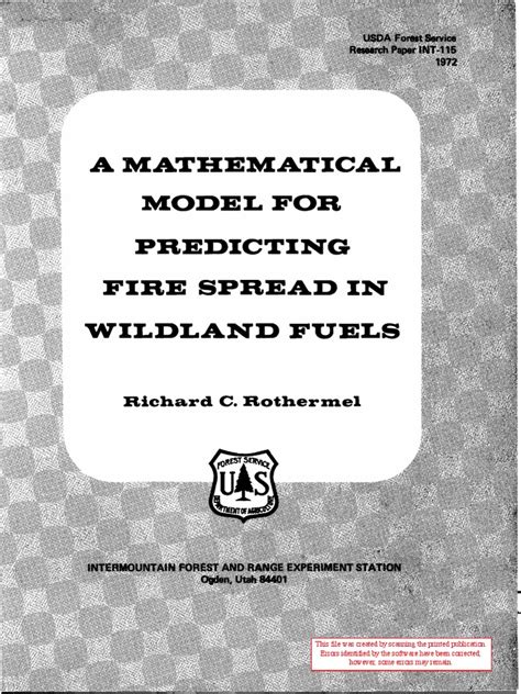 A Mathematical Model For Predicting Fire Spread In Wildland Fuels Pdf Wildfire Combustion