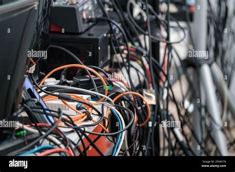 Different Wires Connected To System Equipment Stock Photo Alamy