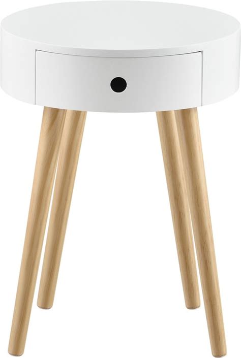 Nachtkastje Pete 50x38x38 Cm Met 1 Lade Wit MDF En Grenen