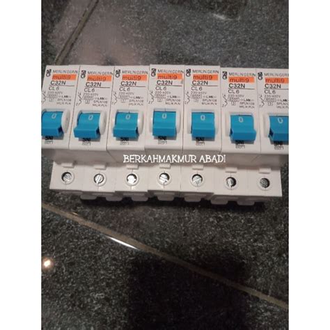 Jual Mcb Biru Multi 9 Merlin Gerin 2 4 6 10 16 20 25 Amper Pln Shopee