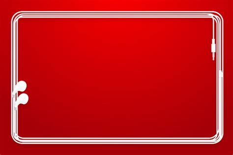 이어폰 이어버드 입력 화이트 색상과 레드 그라데이션 배경 복사 공간에 고립 된 케이블에서 만든 둥근된 사각형 프레임 가격에 대한 스톡 벡터 아트 및 기타 이미지 Istock