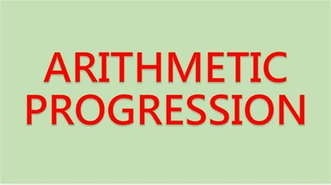 Arithmetic Progression Part 1 Introduction Pptx