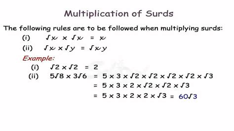 Multiplication Of Surds Youtube