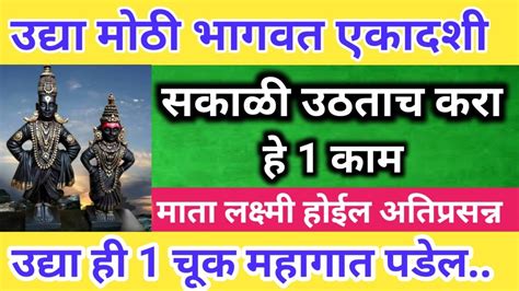 उद्या एकादशी सकाळी उठताच हे काम आवर्जून करा माता लक्ष्मी होईल
