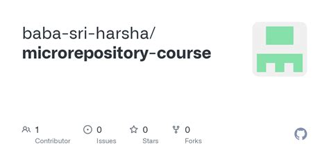 Github Baba Sri Harshamicrorepository Course