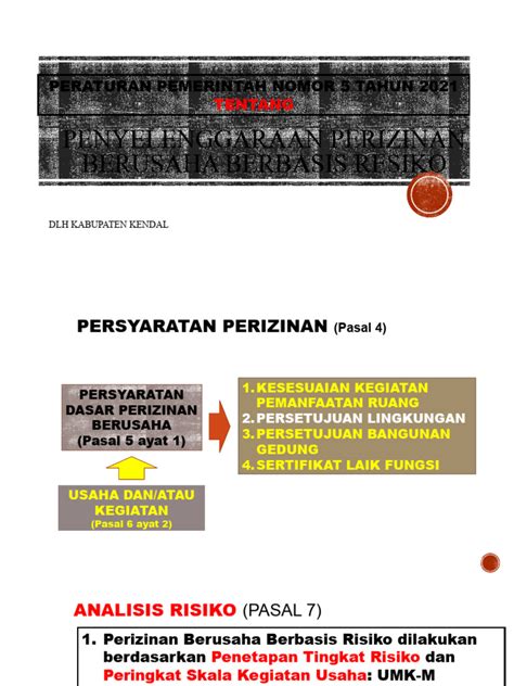 Penyelenggaraan Perizinan Berusaha Berbasis Resiko Pdf