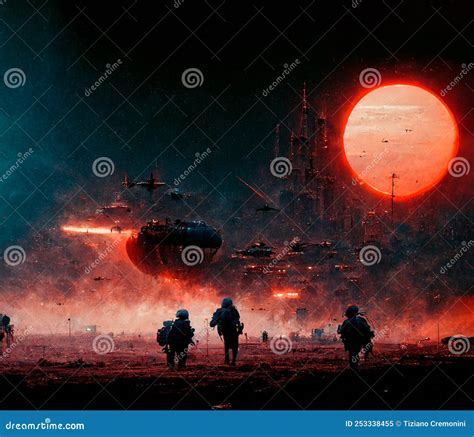 Illustration Des Digitalen Weltkriegs Stock Abbildung Illustration Von Lava Landschaft
