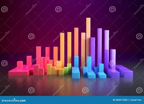 3d Render Colorful Bar Graph Stock Illustration Illustration Of