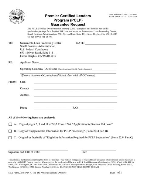 Sba Form 2234 Part A Fill Out Sign Online And Download Fillable Pdf Templateroller