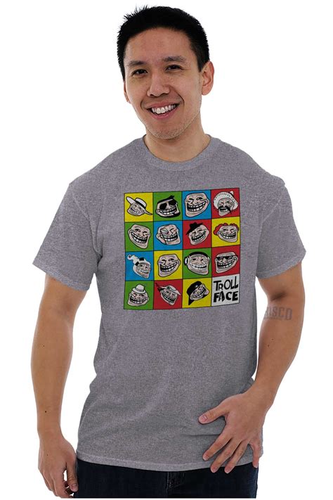 Funny Troll Face Internet Meme Unisex Plus Size Graphic Tee Brisco