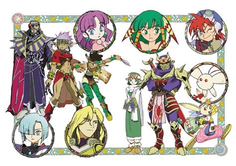 Feena Justin Sue Puui Leen And 7 More Grandia And 1 More Drawn