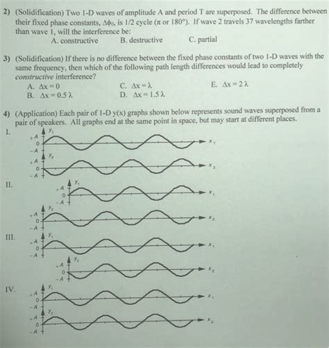 Solved Solidification Two 1 D Waves Of Amplitude A And