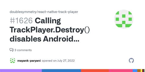 Calling Trackplayer Destroy Disables Android Hardware Back Button Issue