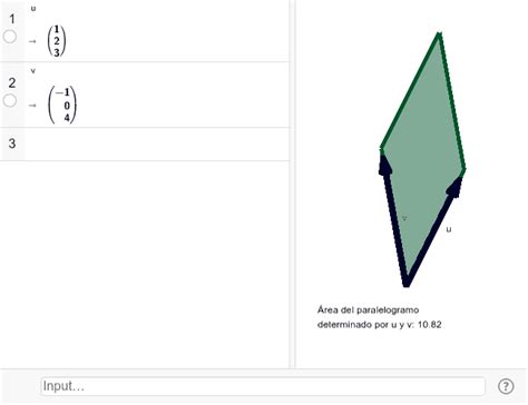 Interpretación geométrica del producto vectorial GeoGebra