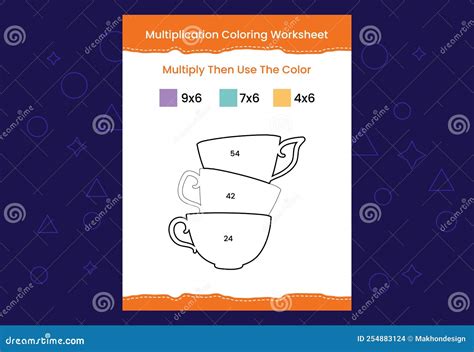 Multiplication Coloring Worksheet With The Image Color By Numbers Math