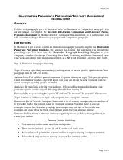 Illustration Paragraph Prewriting Template Assignment Instructions Docx