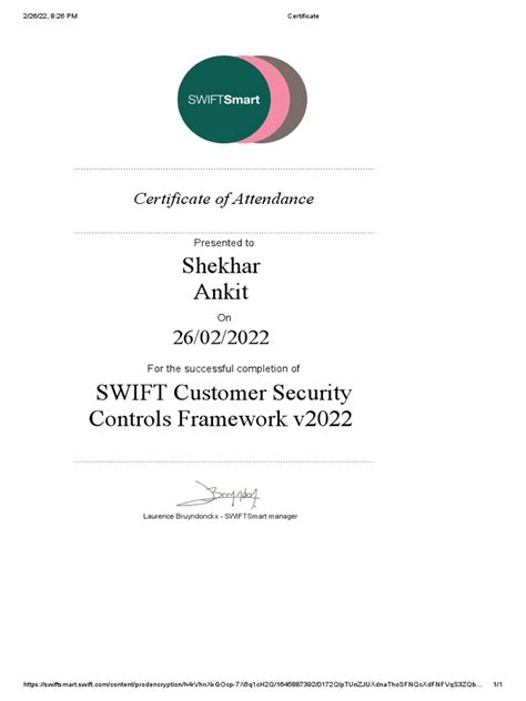 Swift Customer Security Control Framework V2022 Pdf
