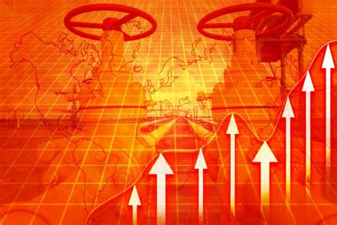 Economic Gas Price Chart 3d Illustration Draw Gas Concept With Digital