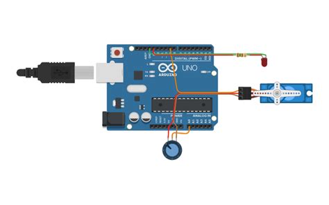 Circuit Design Servo Trimpot Led Tinkercad