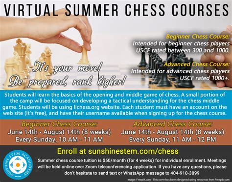 virtual summer chess courses sunshine stem academy