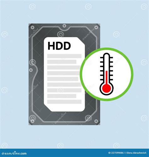 Hard Disk Drive And Thermometer Icon Inside Round Sign Stock Vector Illustration Of Computer