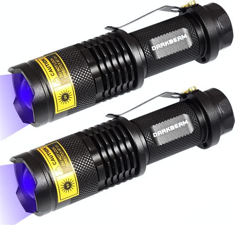 DARKBEAM UV 365nm Light Flashlight 2 Packs Wood S Lamp Blacklight LED