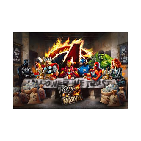 The Last Supper Of Heroes Marvel Edition Umetnička Slika Na Platnu