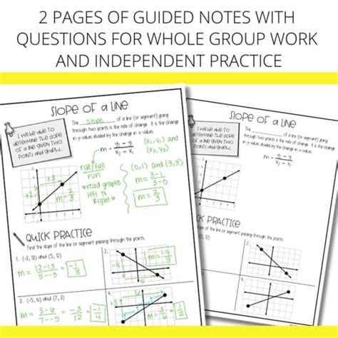 Slope Of Parallel And Perpendicular Lines Editable Guided Notes Tpt