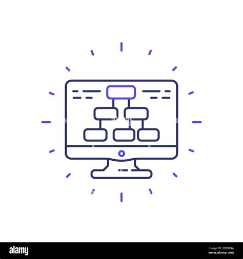 Flow Chart In Computer Line Icon Stock Vector Image And Art Alamy
