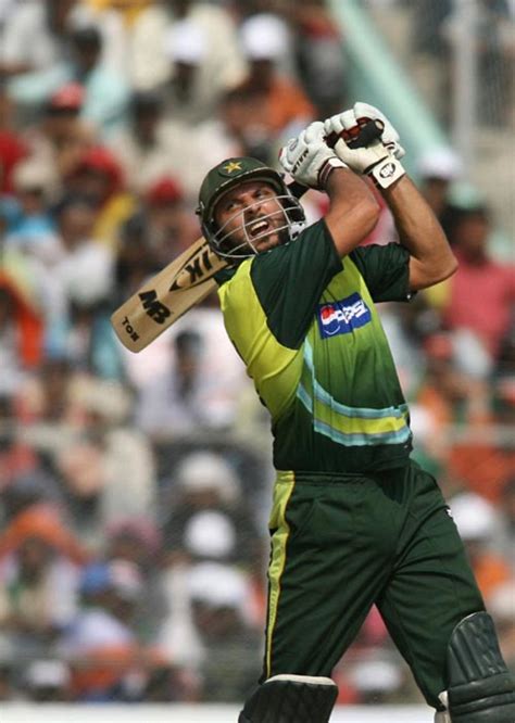 Shahid Afridi Hits The Ball To The Long On Boundary During His 31 Off