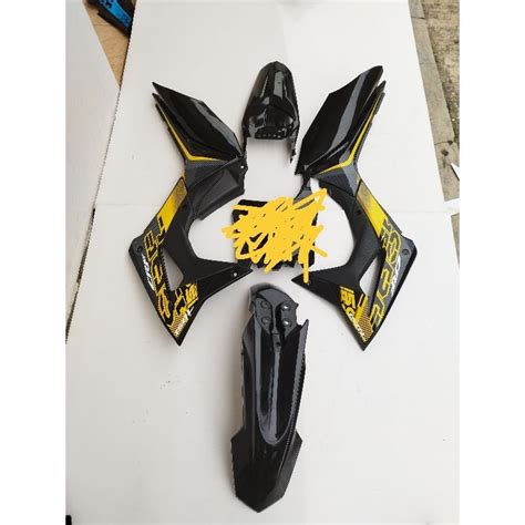 Jual Body CRF L Black Extrem Hitam Kuning Fulset Striping Tahun Cover Bodiset CRF L