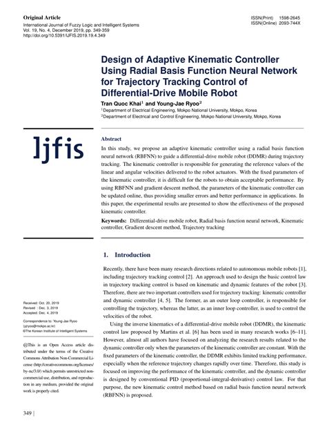 Pdf Design Of Adaptive Kinematic Controller Using Radial Basis Function Neural Network For