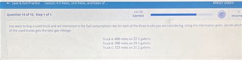 solved larr save and exit practice lesson 4 3 ﻿rates unit