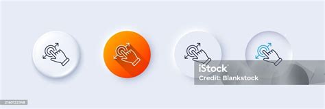 터치스크린 제스처 라인 아이콘입니다 화살표 기호를 드래그 앤 드롭합니다 스와이프 동작 선 아이콘 벡터 3차원 형태에 대한 스톡 벡터 아트 및 기타 이미지 Istock