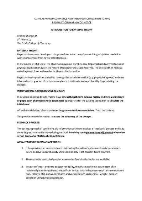 Introduction To Bayesian Theory Docx