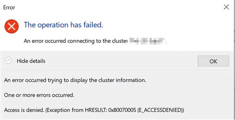 Upgraded To 2019 Cant Access Failover Cluster Manager Access Denied