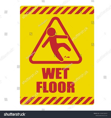 Printable Label Sticker Design Wet Floor Stock Vector Royalty Free