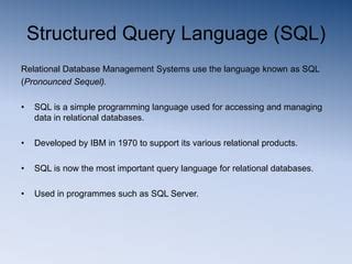 Rdbms PPTX Databases Computer Software And Applications