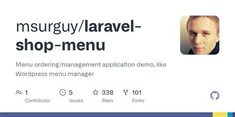 GitHub Msurguy Laravel Shop Menu Menu Ordering Management Application Demo Like Wordpress