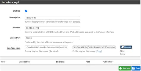 PfSense WireGuard Configurer Le Tunnel VPN PC S Bubu