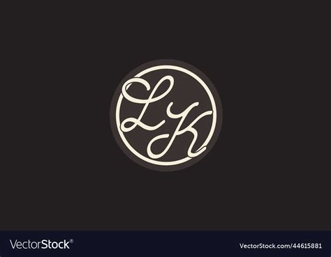 Initial Letter Lk Monogram Logo With Simple Vector Image