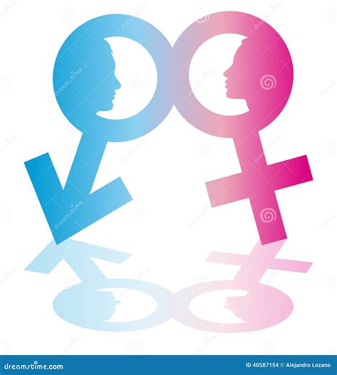 Homme Et Femme De Symbole Avec Des Visages Illustration De Vecteur