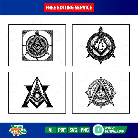 Masonic Square And Compass Svg Freemason Fraternity Design For Cricut