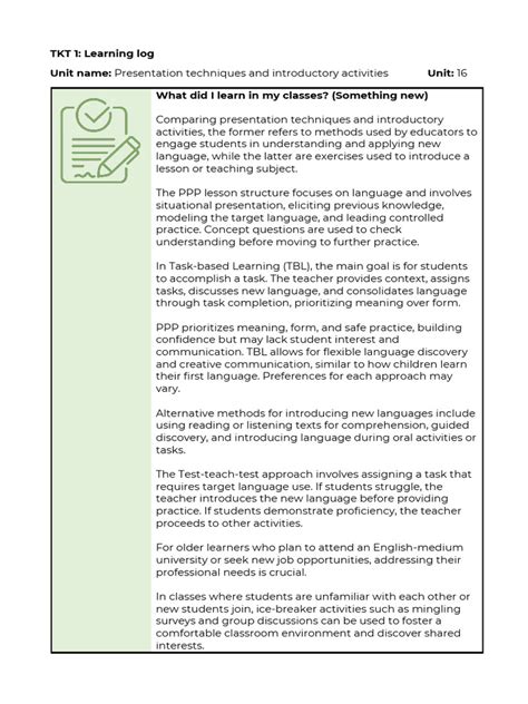 Learning Log 4 July 4th 2023 Pdf Second Language Teachers