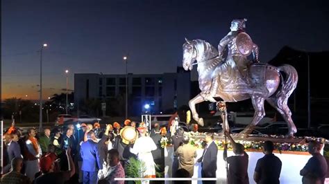 Fadnavis Unveils Chhatrapati Shivaji Maharajs Statue