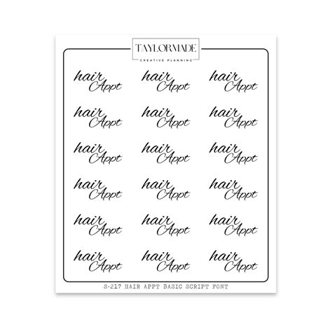 S217 Hair Appt Basic Script Taylormade Creative Planning