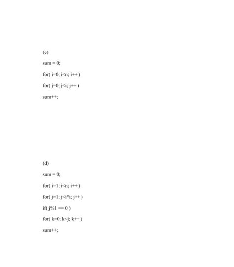 Solved 5 For Each Of The Following Six Program Fragments
