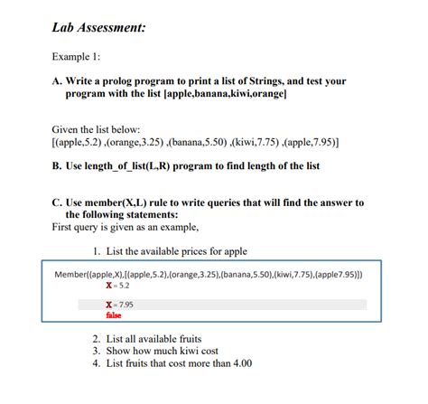 Solved Lab Assessment Example 1 A Write A Prolog Program